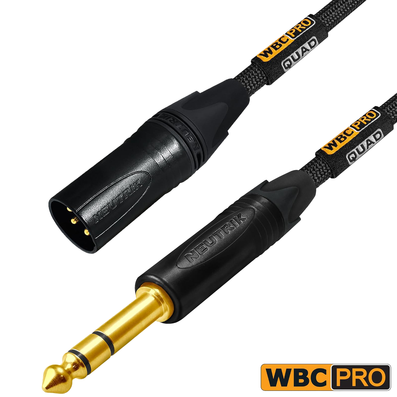 15 foot WBC Pro Quad cable pair with Neutrik Gold XLR male and Neutrik ...