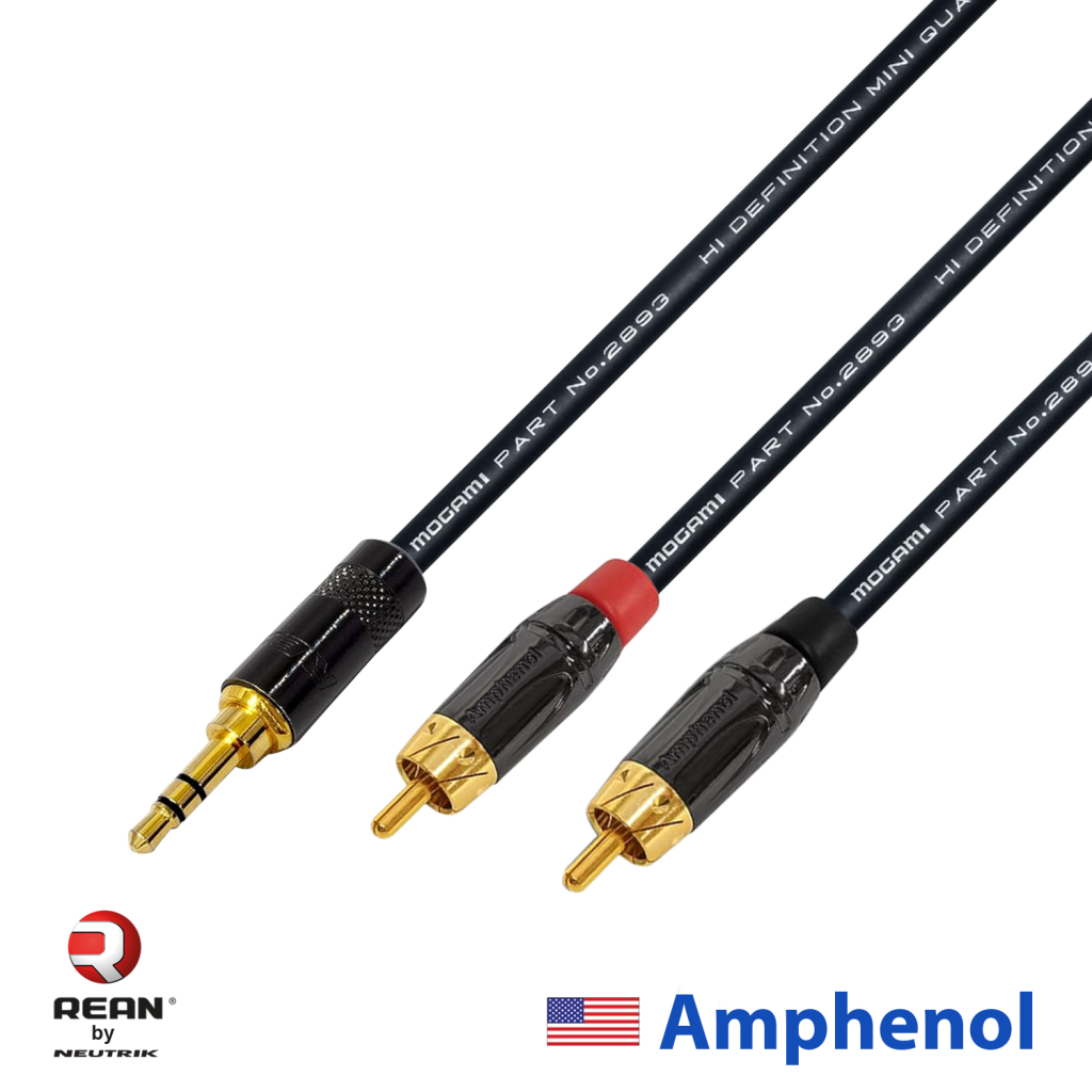 20 foot WBC Y cable with Mogami 2893 wire with Rean 3.5mm TRS and ...