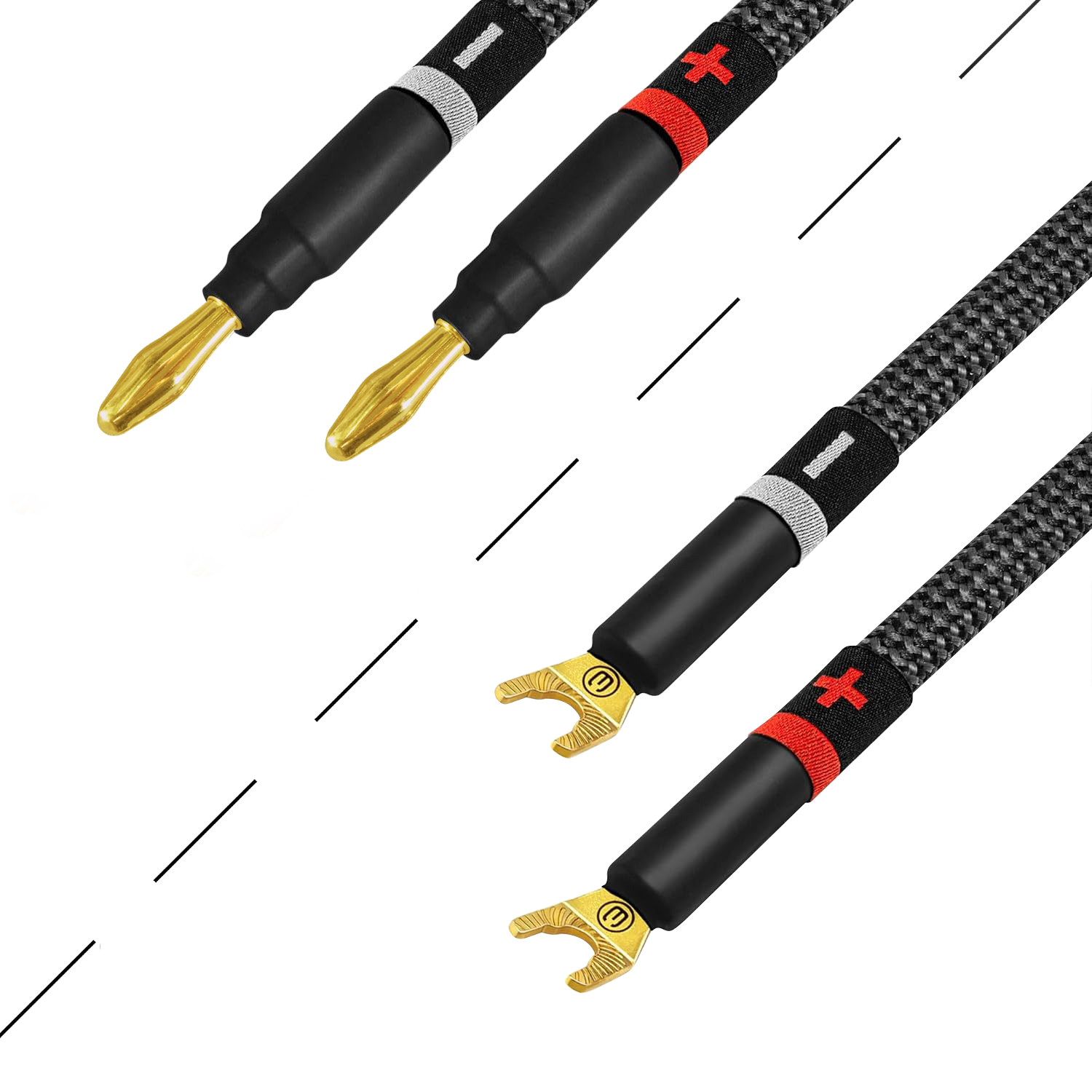 20 foot WBC Ultimate 7AWG Carbon 2×2 cable with Eminence Gold 2x spades ...